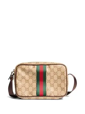 Gucci Monogrammed Mini Bag With Web Stripe - Multicolor