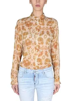 Dsquared2 Printed Crepe Shirt - Multicolor