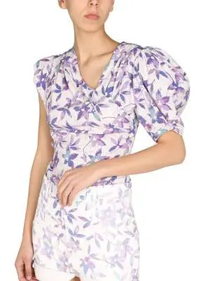 Isabel Marant Étoile Madinea" Asymmetrical Neckline Top - Multicolor