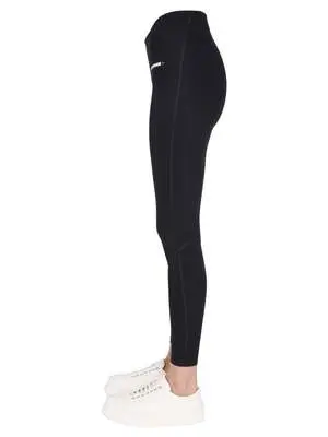 JIL SANDER High Waisted Logo Print Leggings