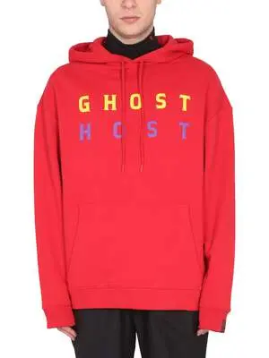 Raf Simons Oversized Logo Hoodie - Red