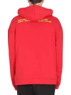 Raf Simons Oversized Logo Hoodie - Red