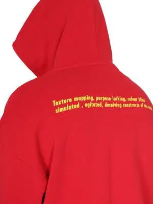 Raf Simons Oversized Logo Hoodie - Red