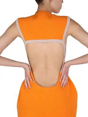 Jacquemus La Robe Sorbetto Dress With Cut Out Detail - Orange