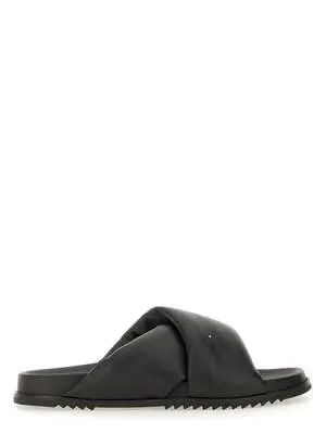 Rick Owens Padded Leather Slide Sandals - Black