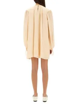 Chloé Silk Shirred Mini Dress - Multicolor