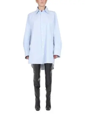 Bottega Veneta Striped Shirt With Curved Hem