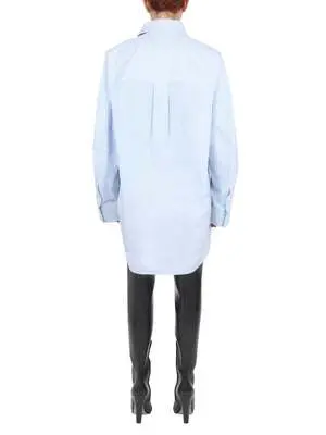 Bottega Veneta Striped Shirt With Curved Hem
