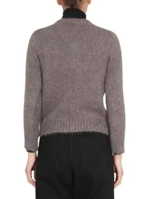 Raf Simons Mohair Crewneck Sweater With Patch Logo - Multicolor