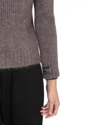 Raf Simons Mohair Crewneck Sweater With Patch Logo - Multicolor