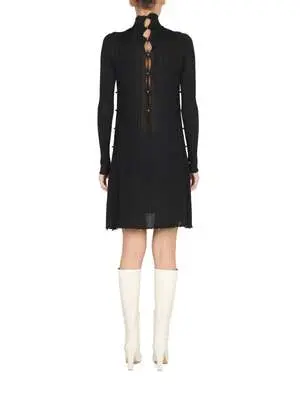 Bottega Veneta High Neck Pleated Dress