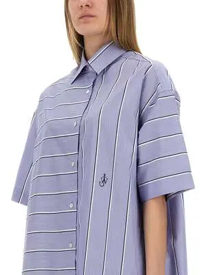 JW Anderson Oversized Striped Organic Cotton Shirt Dress - Multicolor