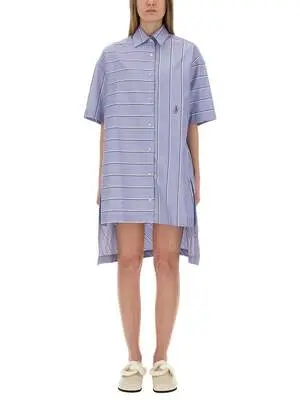 JW Anderson Oversized Striped Organic Cotton Shirt Dress - Multicolor