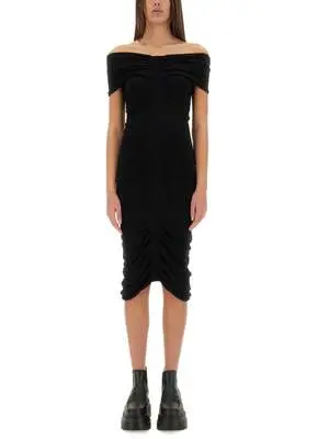 Alexander Wang Off-shoulder Gathered Dress - Black