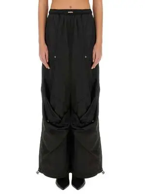 Attico Long Wide-leg Pants - Black