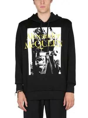 Alexander McQueen Sweatshirt With Atelier Print - Black