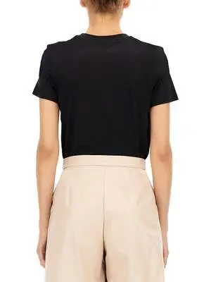 Max Mara Gerard Cotton T-shirt With Logo Print - Black