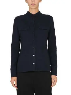 JIL SANDER Mandarin Collar Pocket Shirt