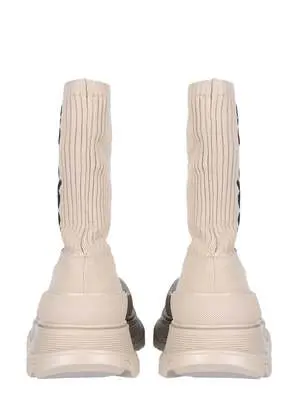 Alexander McQueen Tread Slick Sock Boots - Cream