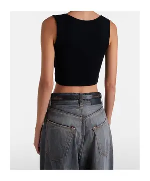 VIVIENNE WESTWOOD Ribbed-knit Jersey Crop Top