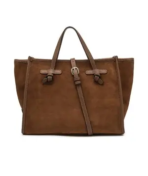 GIANNI CHIARINI Knotted Buckle Suede Tote Bag