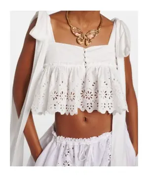 Chloé Broderie Anglaise Cotton Top