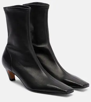 Khaite Arizona Leather Ankle Boots