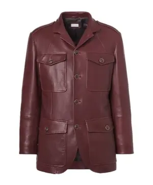 Brunello Cucinelli Leather Field Jacket - Red