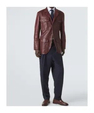 Brunello Cucinelli Leather Field Jacket