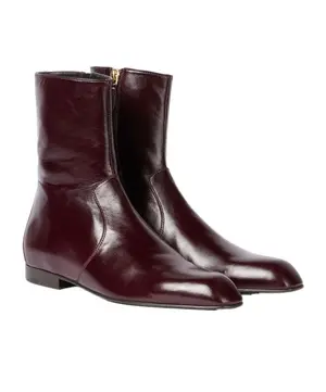 Khaite Colt Leather Ankle Boots - Brown