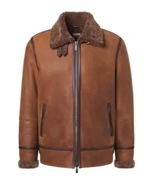 Brunello Cucinelli Shearling Lined Leather Jacket