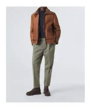 Brunello Cucinelli Shearling Lined Leather Jacket