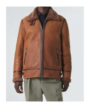 Brunello Cucinelli Shearling Lined Leather Jacket