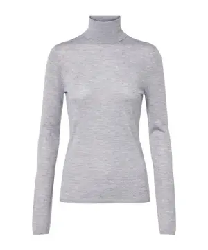 Gabriela Hearst Costa Cashmere And Silk Turtleneck Top - Grey