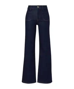 FRAME High-waisted Wide-leg Jeans - Black