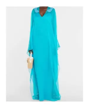 SAFIYAA LONDON Embellished Silk Chiffon Kaftan
