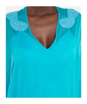 SAFIYAA LONDON Embellished Silk Chiffon Kaftan