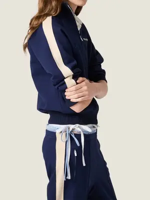 Miu Miu Technical Fabric Jacket With Ribbed Cuffs