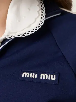 Miu Miu Technical Fabric Jacket With Ribbed Cuffs