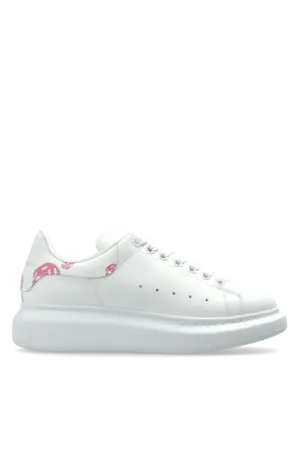 Alexander McQueen Leather Low Top Sneakers With Graphic Detail - White