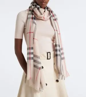 Burberry Check Wool And Silk Scarf