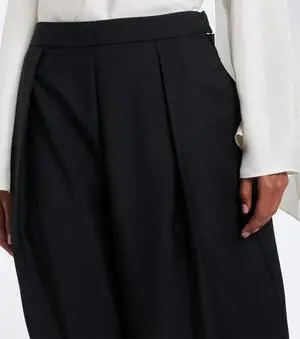 RÓHE Wool And Mohair Barrel Pants - Black