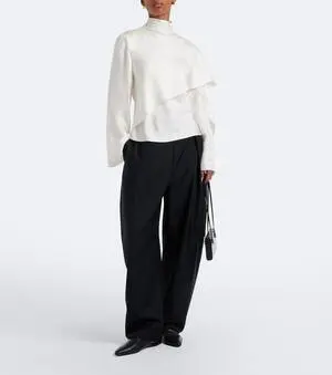 RÓHE Wool And Mohair Barrel Pants - Black
