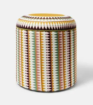 La DoubleJ Baba' Printed Canvas Pouf - Multicoloured