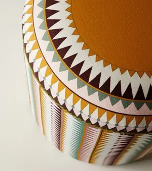La DoubleJ Baba' Printed Canvas Pouf