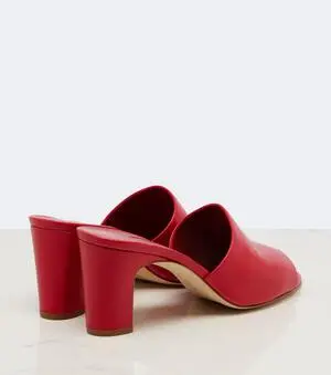 Manolo Blahnik Rapalla" Leather Mules - Red