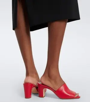 Manolo Blahnik Rapalla" Leather Mules - Red