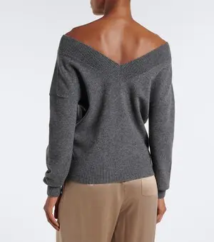 TOM FORD Off-shoulder V-neck Cashmere Sweater