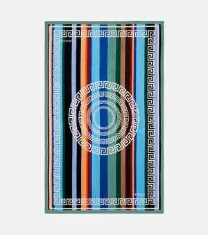 Versace Greca Striped Cotton Terry Bath Sheet