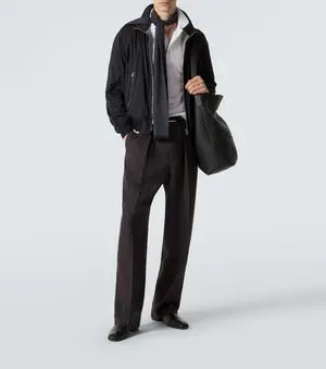 TOM FORD Leather-trimmed Zip-up Jacket